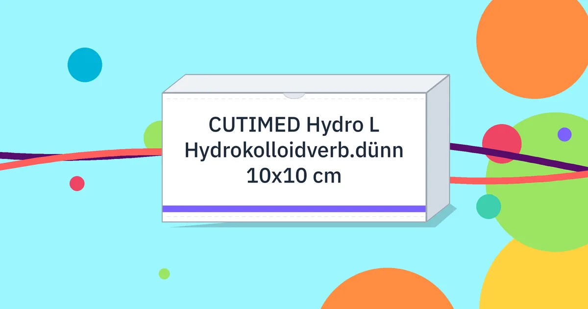 Symbolbild: Packung mit der Aufschrift CUTIMED Hydro L Hydrokolloidverb.dünn 10x10 cm (PZN 02786571) – Verfügbarkeit und Bezug in Apotheken in Frankfurt am Main