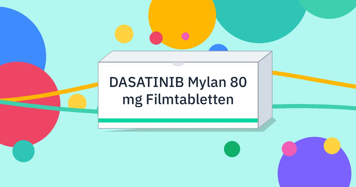 Symbolbild: Packung mit der Aufschrift DASATINIB Mylan 80 mg Filmtabletten (PZN 16224351) – Verfügbarkeit und Bezug in Apotheken in Frankfurt am Main