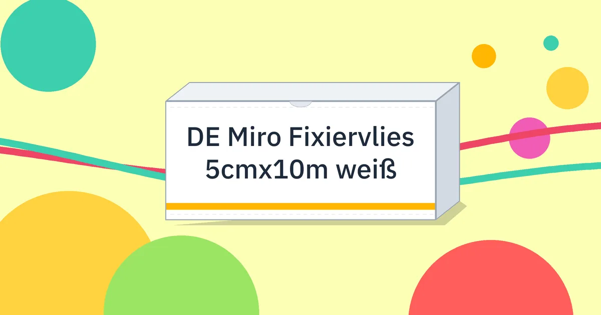 Symbolbild: Packung mit der Aufschrift DE Miro Fixiervlies 5cmx10m weiß (PZN 09747309) – Verfügbarkeit und Bezug in Apotheken in Frankfurt am Main