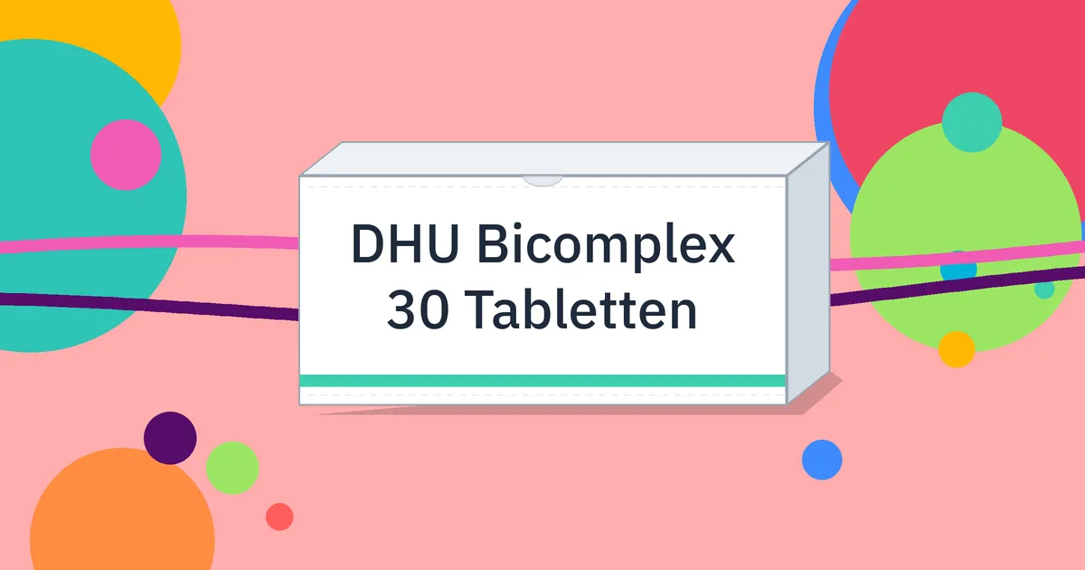 Symbolbild: Packung mit der Aufschrift DHU Bicomplex 30 Tabletten (PZN 16743269) – Verfügbarkeit und Bezug in Apotheken in Frankfurt am Main