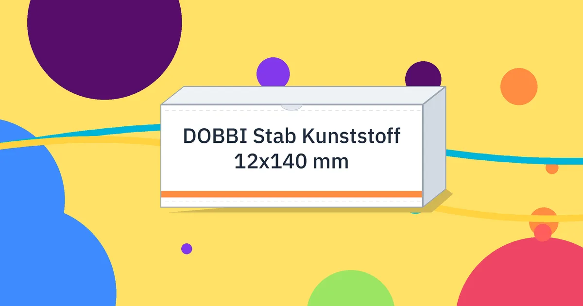 Symbolbild: Packung mit der Aufschrift DOBBI Stab Kunststoff 12x140 mm (PZN 05451718) – Verfügbarkeit und Bezug in Apotheken in Frankfurt am Main