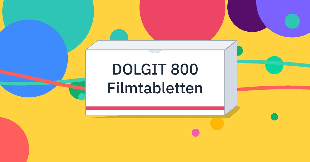 Symbolbild: Packung mit der Aufschrift DOLGIT 800 Filmtabletten (PZN 03834711) – Verfügbarkeit und Bezug in Apotheken in Frankfurt am Main