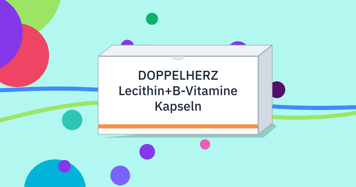 Symbolbild: Packung mit der Aufschrift DOPPELHERZ Lecithin+B-Vitamine Kapseln (PZN 00329119) – Verfügbarkeit und Bezug in Apotheken in Frankfurt am Main