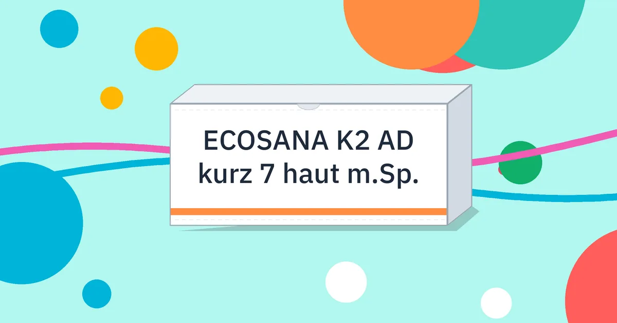Symbolbild: Packung mit der Aufschrift ECOSANA K2 AD kurz 7 haut m.Sp. (PZN 01361941) – Verfügbarkeit und Bezug in Apotheken in Frankfurt am Main