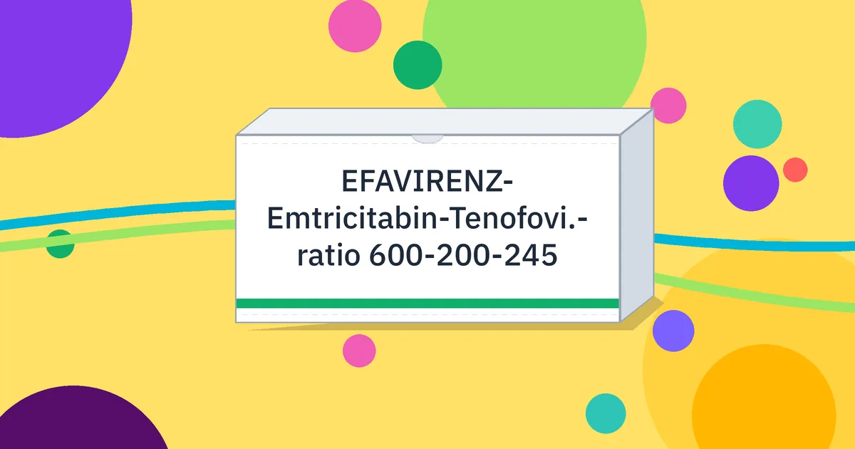 Symbolbild: Packung mit der Aufschrift EFAVIRENZ-Emtricitabin-Tenofovi.-ratio 600-200-245 (PZN 13754479) – Verfügbarkeit und Bezug in Apotheken in Frankfurt am Main