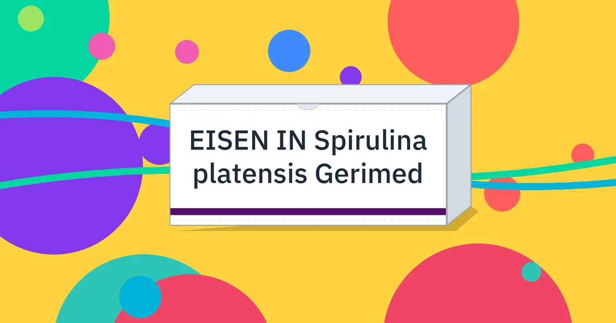 Symbolbild: Packung mit der Aufschrift EISEN IN Spirulina platensis Gerimed (PZN 04698612) – Verfügbarkeit und Bezug in Apotheken in Frankfurt am Main
