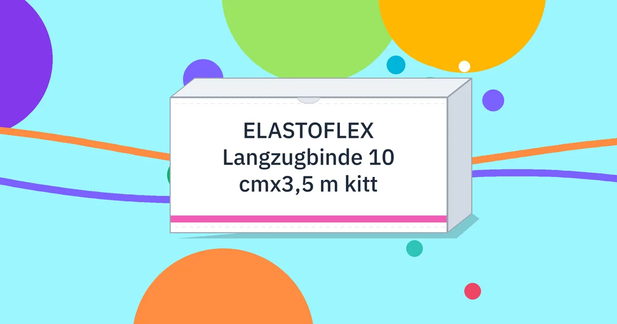 Symbolbild: Packung mit der Aufschrift ELASTOFLEX Langzugbinde 10 cmx3,5 m kitt (PZN 17175318) – Verfügbarkeit und Bezug in Apotheken in Frankfurt am Main