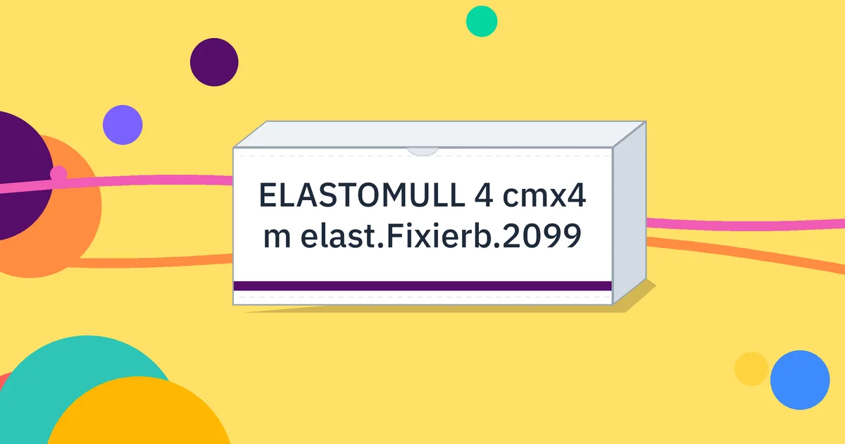 Symbolbild: Packung mit der Aufschrift ELASTOMULL 4 cmx4 m elast.Fixierb.2099 (PZN 12656562) – Verfügbarkeit und Bezug in Apotheken in Frankfurt am Main