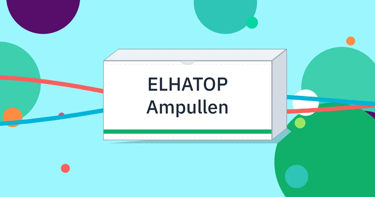 Symbolbild: Packung mit der Aufschrift ELHATOP Ampullen (PZN 04189862) – Verfügbarkeit und Bezug in Apotheken in Frankfurt am Main