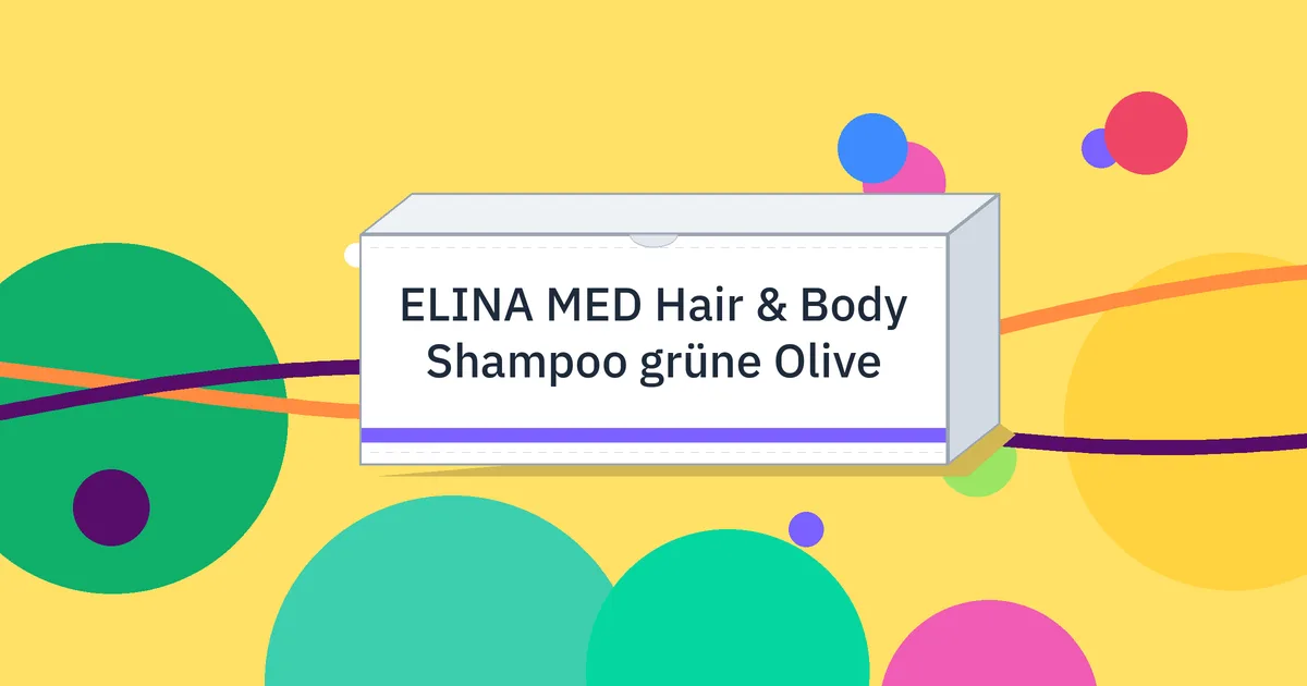 Symbolbild: Packung mit der Aufschrift ELINA MED Hair & Body Shampoo grüne Olive (PZN 18398753) – Verfügbarkeit und Bezug in Apotheken in Frankfurt am Main