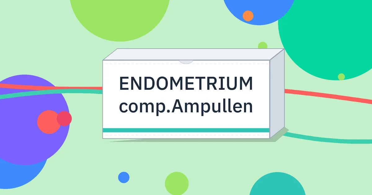 Symbolbild: Packung mit der Aufschrift ENDOMETRIUM comp.Ampullen (PZN 02085696) – Verfügbarkeit und Bezug in Apotheken in Frankfurt am Main