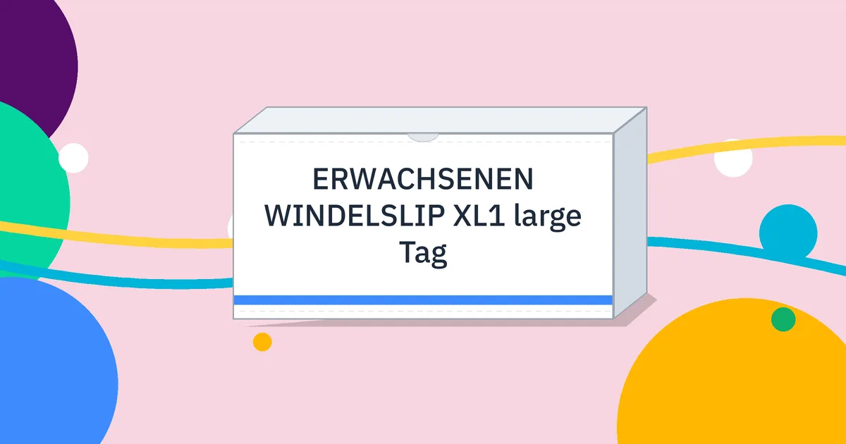 Symbolbild: Packung mit der Aufschrift ERWACHSENEN WINDELSLIP XL1 large Tag (PZN 10544830) – Verfügbarkeit und Bezug in Apotheken in Frankfurt am Main
