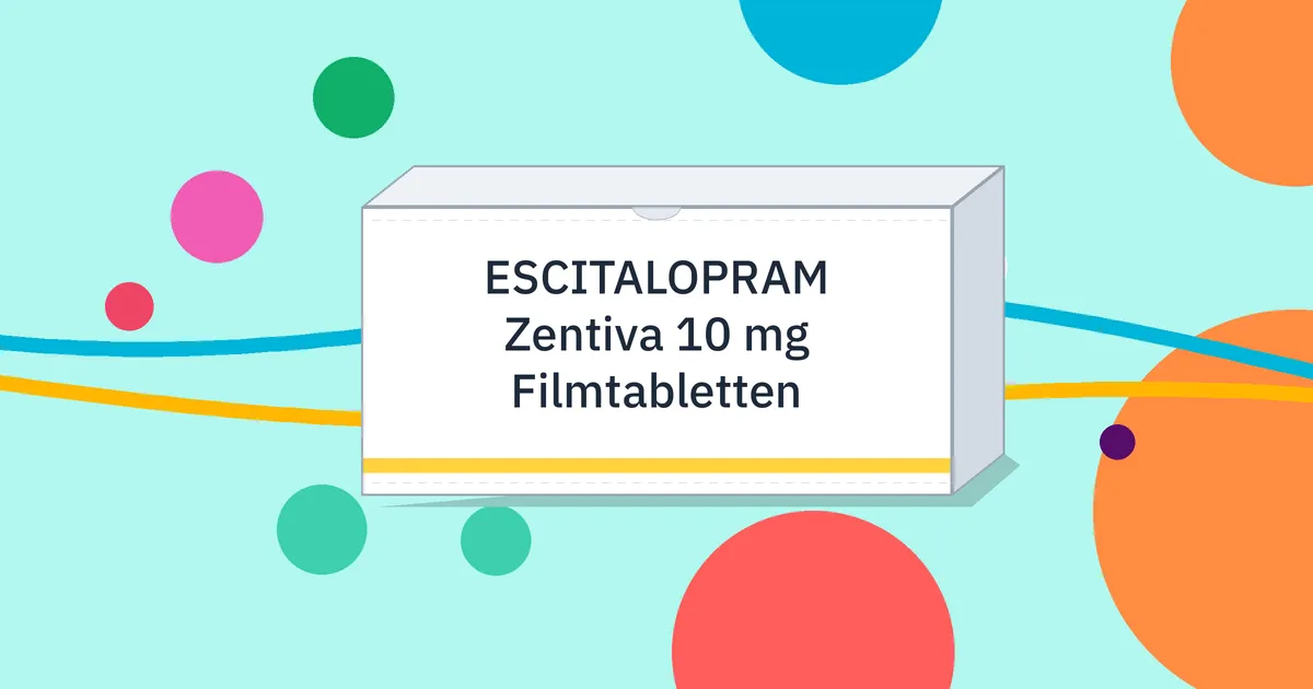 Symbolbild: Packung mit der Aufschrift ESCITALOPRAM Zentiva 10 mg Filmtabletten (PZN 10228879) – Verfügbarkeit und Bezug in Apotheken in Frankfurt am Main