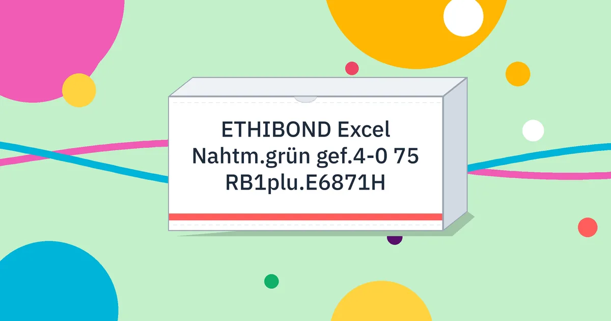 Symbolbild: Packung mit der Aufschrift ETHIBOND Excel Nahtm.grün gef.4-0 75 RB1plu.E6871H (PZN 16393036) – Verfügbarkeit und Bezug in Apotheken in Frankfurt am Main