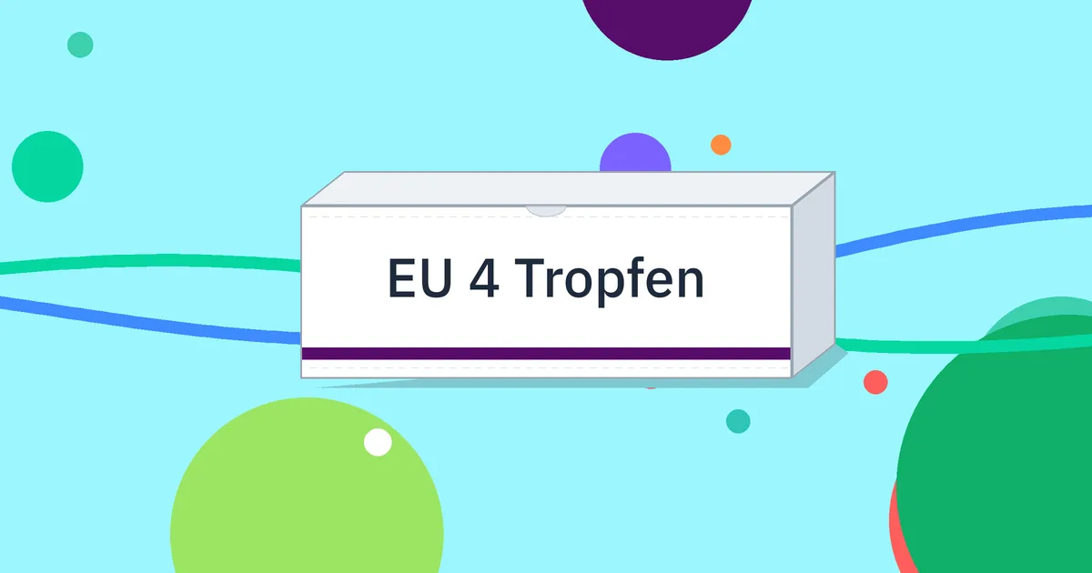 Symbolbild: Packung mit der Aufschrift EU 4 Tropfen (PZN 09628384) – Verfügbarkeit und Bezug in Apotheken in Frankfurt am Main