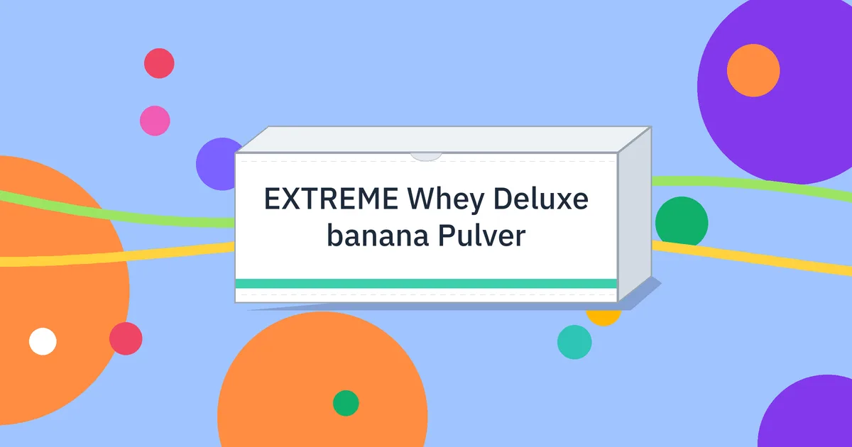 Symbolbild: Packung mit der Aufschrift EXTREME Whey Deluxe banana Pulver (PZN 09911298) – Verfügbarkeit und Bezug in Apotheken in Frankfurt am Main