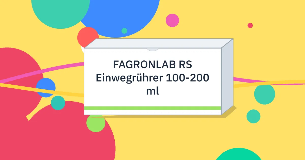 Symbolbild: Packung mit der Aufschrift FAGRONLAB RS Einwegrührer 100-200 ml (PZN 20912594) – Verfügbarkeit und Bezug in Apotheken in Frankfurt am Main