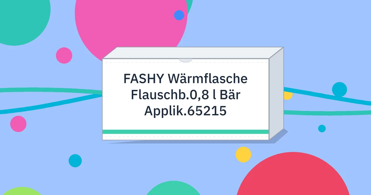 Symbolbild: Packung mit der Aufschrift FASHY Wärmflasche Flauschb.0,8 l Bär Applik.65215 (PZN 15573003) – Verfügbarkeit und Bezug in Apotheken in Frankfurt am Main