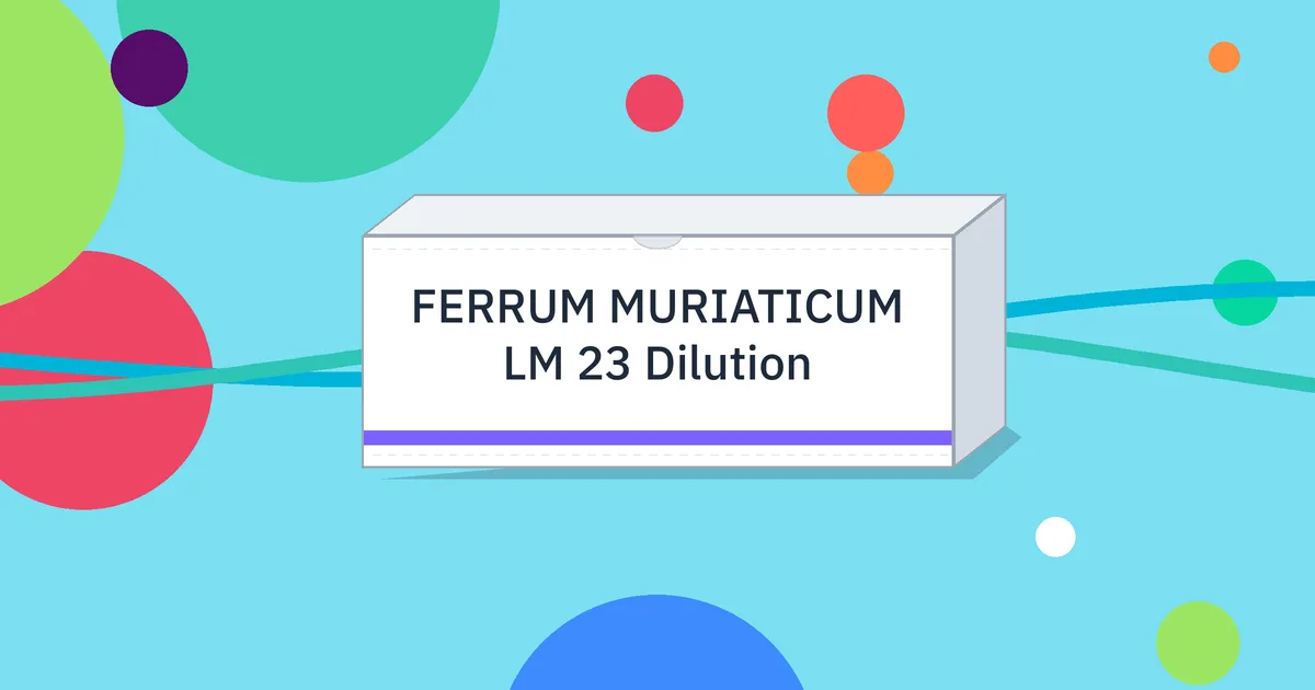 Symbolbild: Packung mit der Aufschrift FERRUM MURIATICUM LM 23 Dilution (PZN 12850873) – Verfügbarkeit und Bezug in Apotheken in Frankfurt am Main