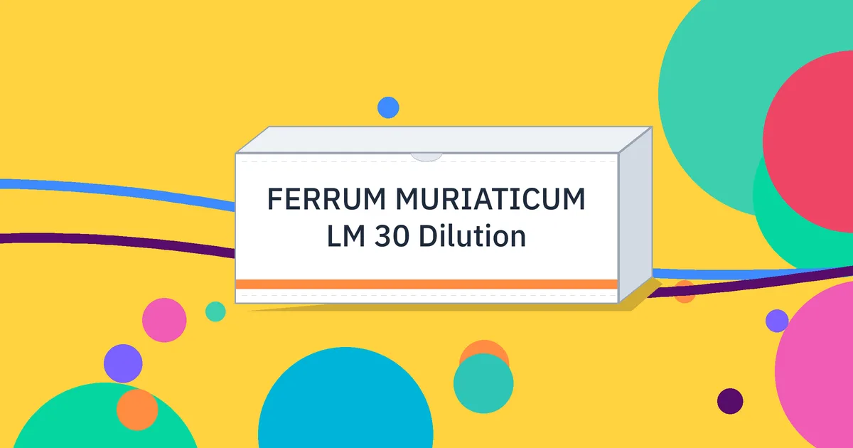 Symbolbild: Packung mit der Aufschrift FERRUM MURIATICUM LM 30 Dilution (PZN 12850962) – Verfügbarkeit und Bezug in Apotheken in Frankfurt am Main