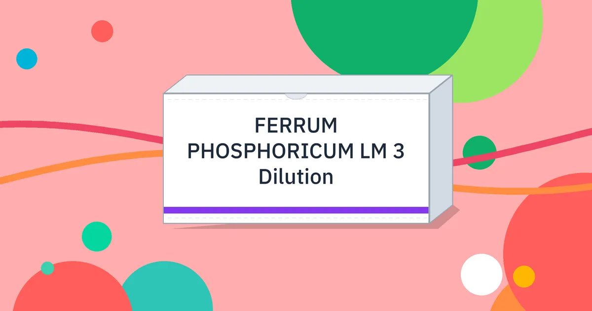 Symbolbild: Packung mit der Aufschrift FERRUM PHOSPHORICUM LM 3 Dilution (PZN 12852010) – Verfügbarkeit und Bezug in Apotheken in Frankfurt am Main