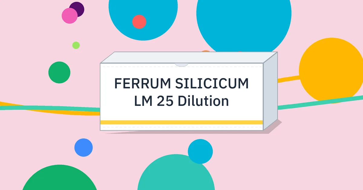 Symbolbild: Packung mit der Aufschrift FERRUM SILICICUM LM 25 Dilution (PZN 12853191) – Verfügbarkeit und Bezug in Apotheken in Frankfurt am Main