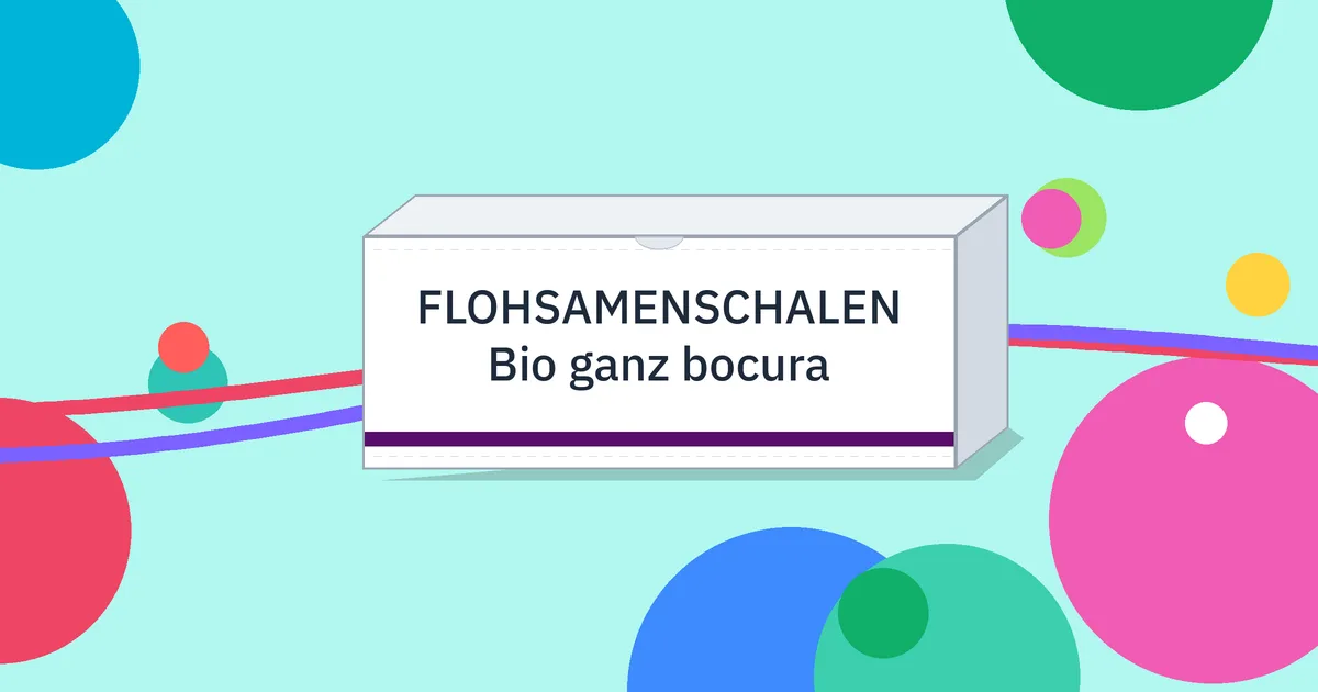Symbolbild: Packung mit der Aufschrift FLOHSAMENSCHALEN Bio ganz bocura (PZN 18063811) – Verfügbarkeit und Bezug in Apotheken in Frankfurt am Main