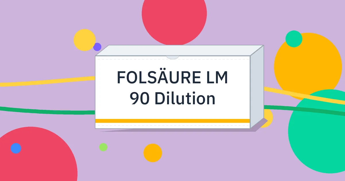 Symbolbild: Packung mit der Aufschrift FOLSÄURE LM 90 Dilution (PZN 12873408) – Verfügbarkeit und Bezug in Apotheken in Frankfurt am Main