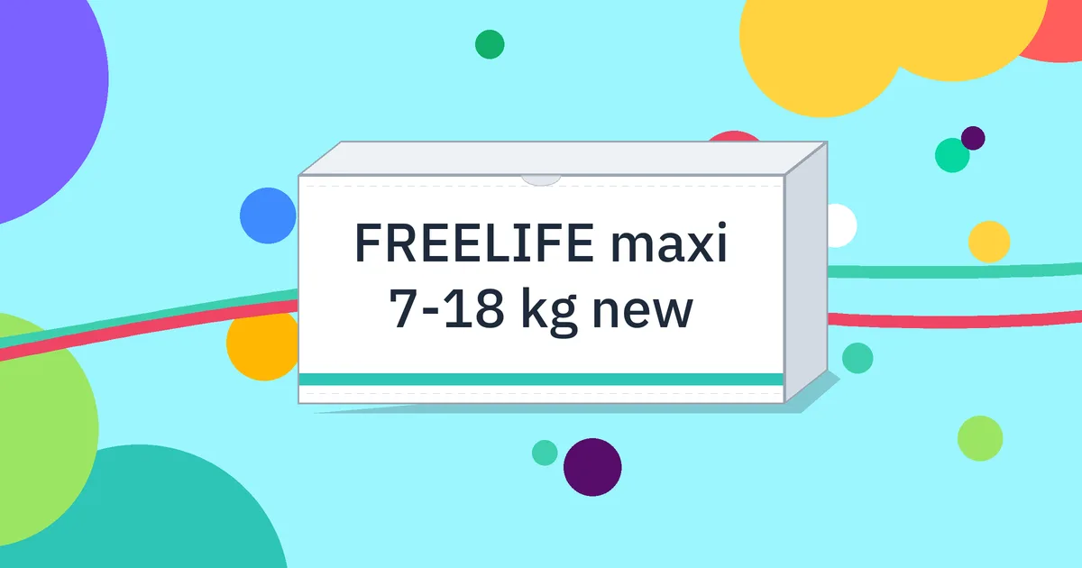 Symbolbild: Packung mit der Aufschrift FREELIFE maxi 7-18 kg new (PZN 16734158) – Verfügbarkeit und Bezug in Apotheken in Frankfurt am Main