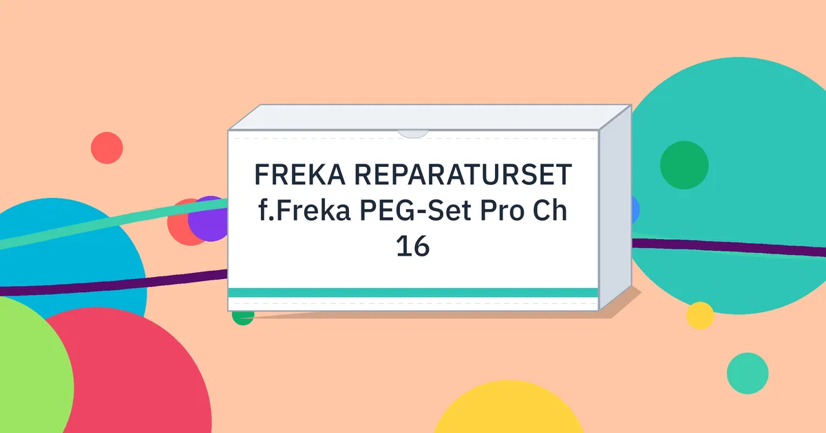 Symbolbild: Packung mit der Aufschrift FREKA REPARATURSET f.Freka PEG-Set Pro Ch 16 (PZN 16496960) – Verfügbarkeit und Bezug in Apotheken in Frankfurt am Main