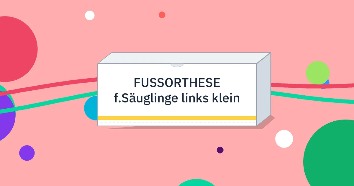 Symbolbild: Packung mit der Aufschrift FUSSORTHESE f.Säuglinge links klein (PZN 02641594) – Verfügbarkeit und Bezug in Apotheken in Frankfurt am Main