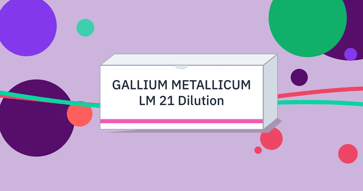 Symbolbild: Packung mit der Aufschrift GALLIUM METALLICUM LM 21 Dilution (PZN 12874980) – Verfügbarkeit und Bezug in Apotheken in Frankfurt am Main