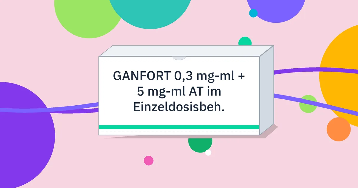 Symbolbild: Packung mit der Aufschrift GANFORT 0,3 mg-ml + 5 mg-ml AT im Einzeldosisbeh. (PZN 11532220) – Verfügbarkeit und Bezug in Apotheken in Frankfurt am Main