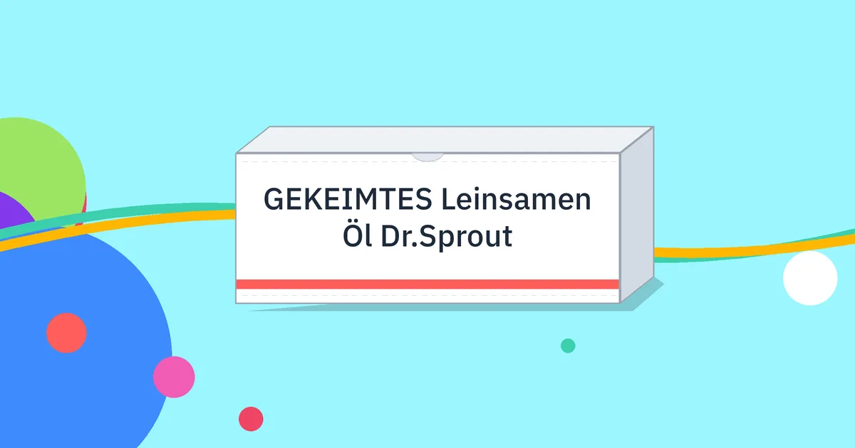 Symbolbild: Packung mit der Aufschrift GEKEIMTES Leinsamen Öl Dr.Sprout (PZN 15633372) – Verfügbarkeit und Bezug in Apotheken in Frankfurt am Main