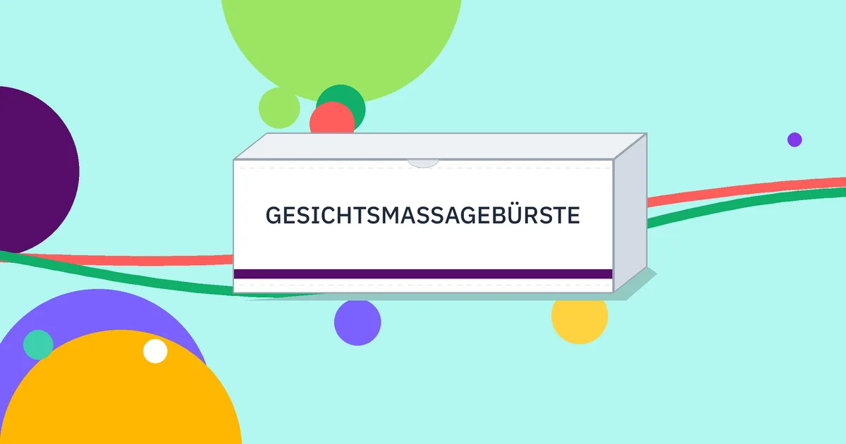 Symbolbild: Packung mit der Aufschrift GESICHTSMASSAGEBÜRSTE (PZN 19098935) – Verfügbarkeit und Bezug in Apotheken in Frankfurt am Main