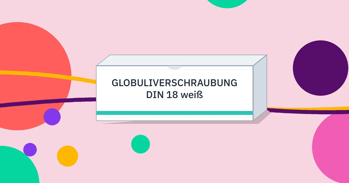 Symbolbild: Packung mit der Aufschrift GLOBULIVERSCHRAUBUNG DIN 18 weiß (PZN 18404175) – Verfügbarkeit und Bezug in Apotheken in Frankfurt am Main