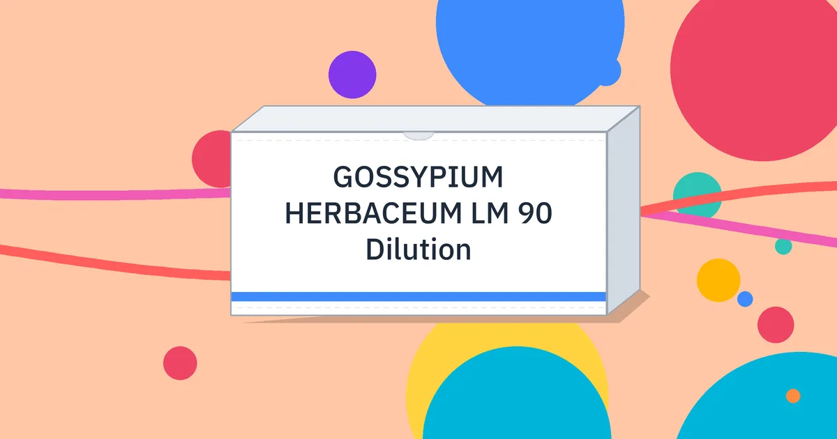Symbolbild: Packung mit der Aufschrift GOSSYPIUM HERBACEUM LM 90 Dilution (PZN 13545853) – Verfügbarkeit und Bezug in Apotheken in Frankfurt am Main