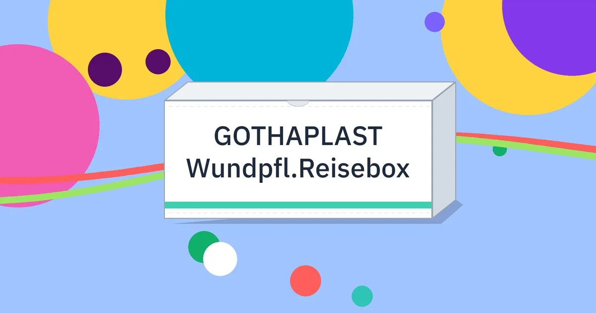 Symbolbild: Packung mit der Aufschrift GOTHAPLAST Wundpfl.Reisebox (PZN 07229705) – Verfügbarkeit und Bezug in Apotheken in Frankfurt am Main