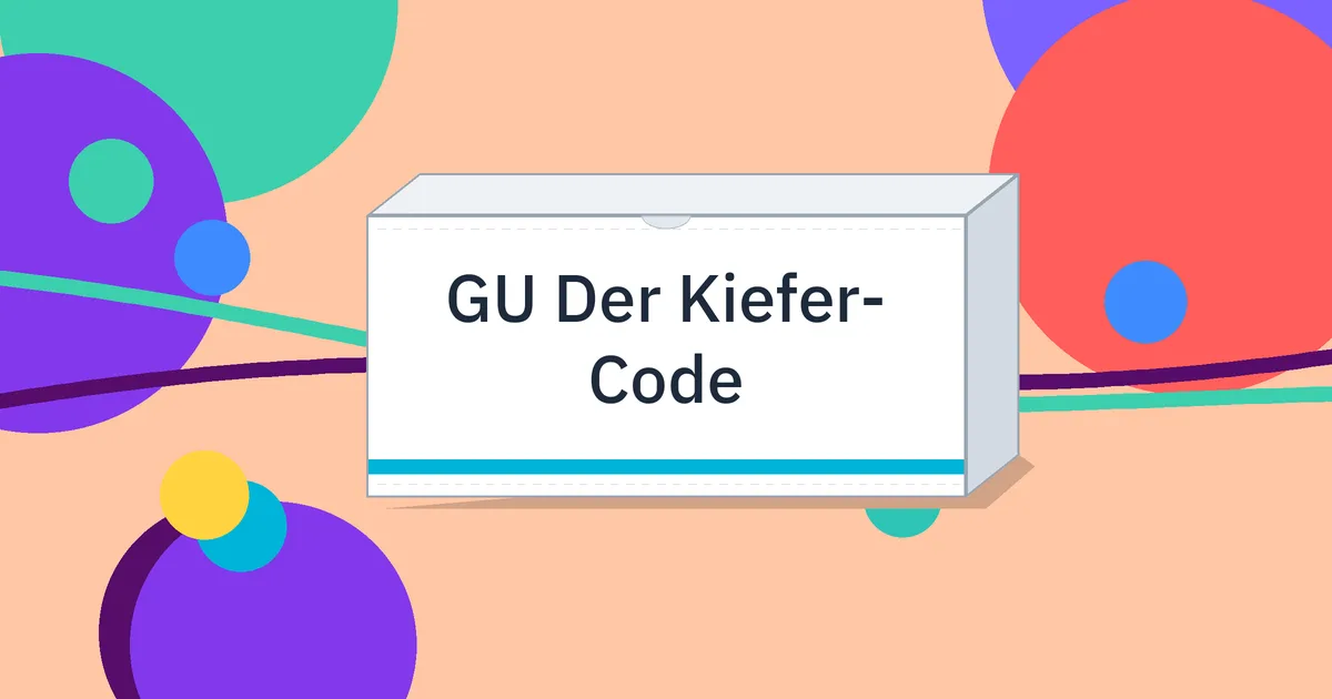 Symbolbild: Packung mit der Aufschrift GU Der Kiefer-Code (PZN 19207376) – Verfügbarkeit und Bezug in Apotheken in Frankfurt am Main