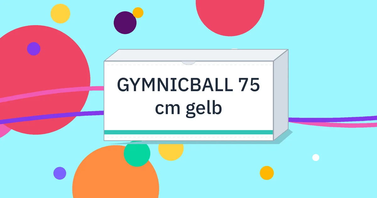 Symbolbild: Packung mit der Aufschrift GYMNICBALL 75 cm gelb (PZN 08603821) – Verfügbarkeit und Bezug in Apotheken in Frankfurt am Main