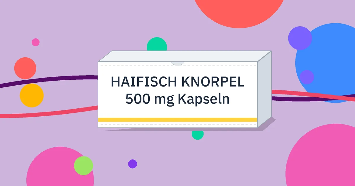 Symbolbild: Packung mit der Aufschrift HAIFISCH KNORPEL 500 mg Kapseln (PZN 00662439) – Verfügbarkeit und Bezug in Apotheken in Frankfurt am Main