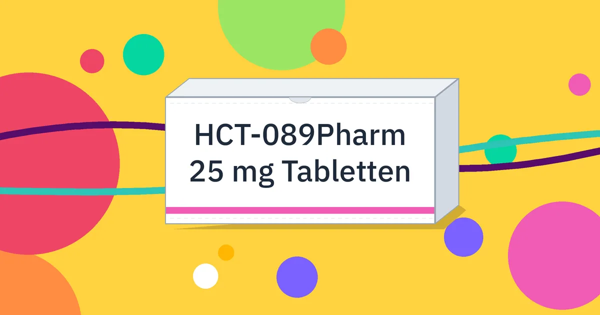 Symbolbild: Packung mit der Aufschrift HCT-089Pharm 25 mg Tabletten (PZN 18424924) – Verfügbarkeit und Bezug in Apotheken in Frankfurt am Main