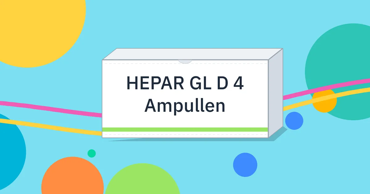 Symbolbild: Packung mit der Aufschrift HEPAR GL D 4 Ampullen (PZN 02829524) – Verfügbarkeit und Bezug in Apotheken in Frankfurt am Main