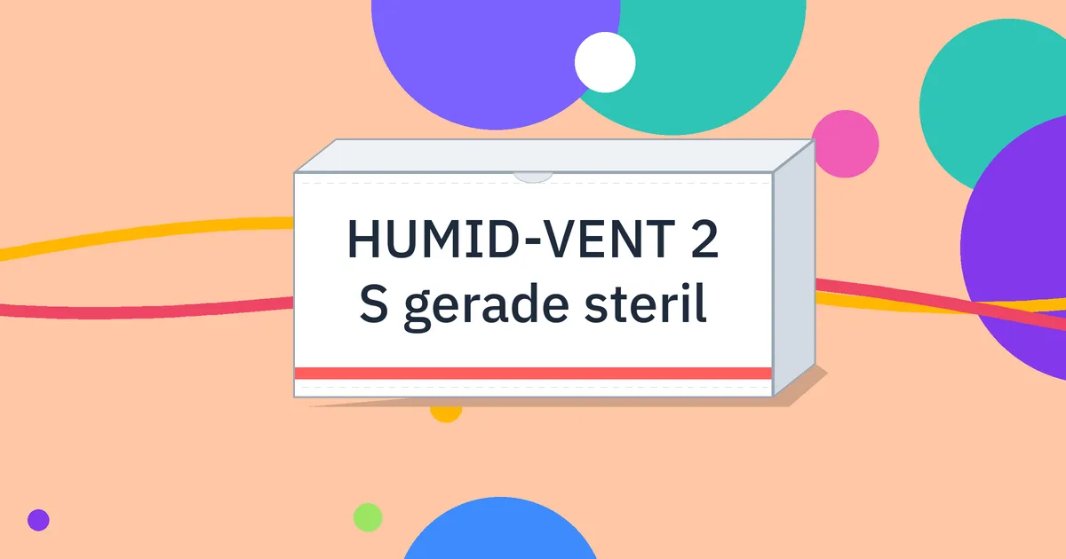 Symbolbild: Packung mit der Aufschrift HUMID-VENT 2 S gerade steril (PZN 05033694) – Verfügbarkeit und Bezug in Apotheken in Frankfurt am Main