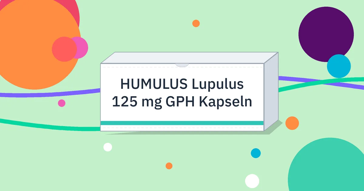 Symbolbild: Packung mit der Aufschrift HUMULUS Lupulus 125 mg GPH Kapseln (PZN 09645477) – Verfügbarkeit und Bezug in Apotheken in Frankfurt am Main