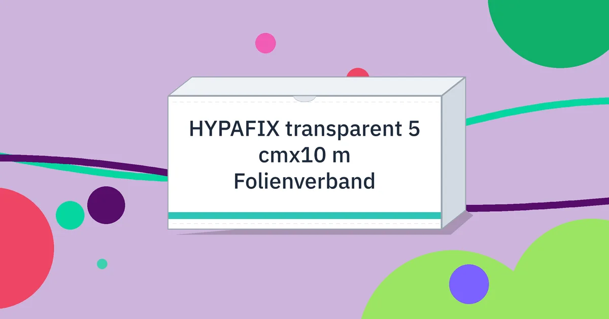 Symbolbild: Packung mit der Aufschrift HYPAFIX transparent 5 cmx10 m Folienverband (PZN 18889830) – Verfügbarkeit und Bezug in Apotheken in Frankfurt am Main
