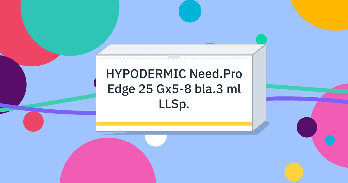 Symbolbild: Packung mit der Aufschrift HYPODERMIC Need.Pro Edge 25 Gx5-8 bla.3 ml LLSp. (PZN 09104847) – Verfügbarkeit und Bezug in Apotheken in Frankfurt am Main