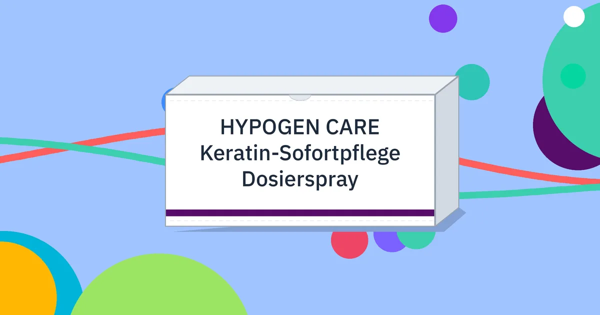 Symbolbild: Packung mit der Aufschrift HYPOGEN CARE Keratin-Sofortpflege Dosierspray (PZN 19426925) – Verfügbarkeit und Bezug in Apotheken in Frankfurt am Main