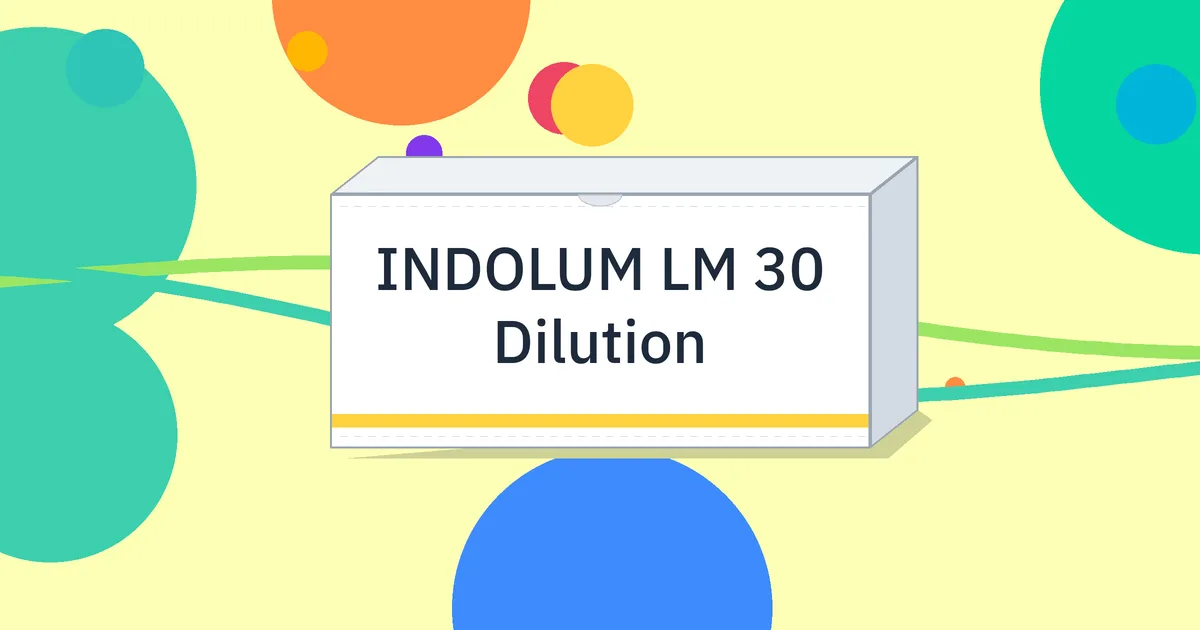 Symbolbild: Packung mit der Aufschrift INDOLUM LM 30 Dilution (PZN 13560226) – Verfügbarkeit und Bezug in Apotheken in Frankfurt am Main