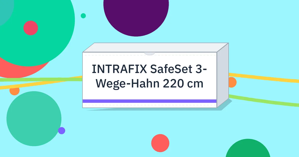 Symbolbild: Packung mit der Aufschrift INTRAFIX SafeSet 3-Wege-Hahn 220 cm (PZN 06934821) – Verfügbarkeit und Bezug in Apotheken in Frankfurt am Main